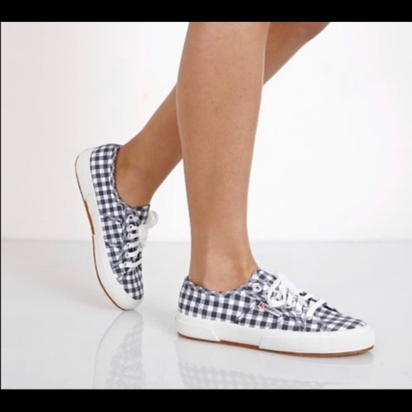 Superga | Shoes | Superga Blue Gingham Sneakers | Poshmark